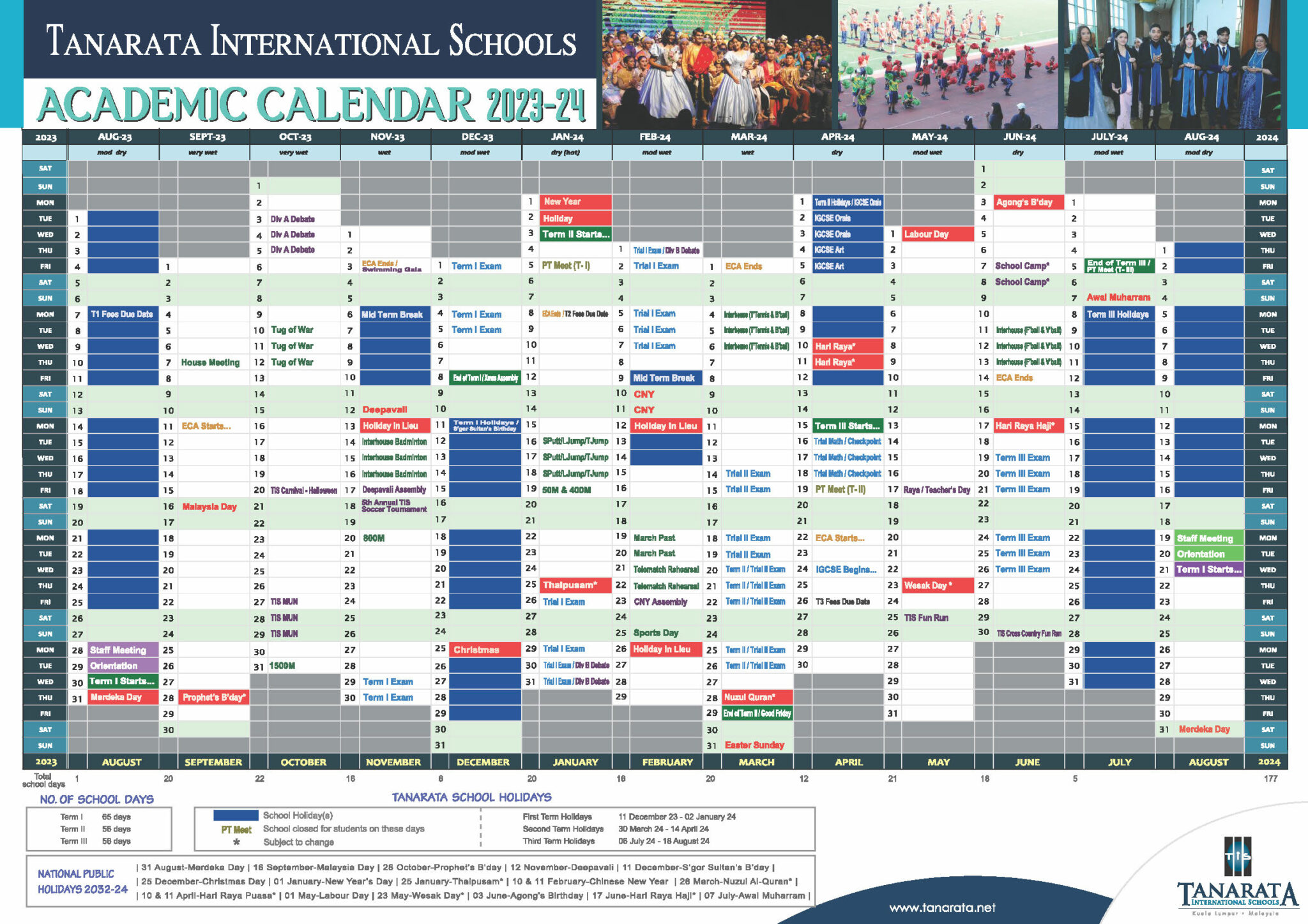 Academic & Activities Calendar – Tanarata International Schools