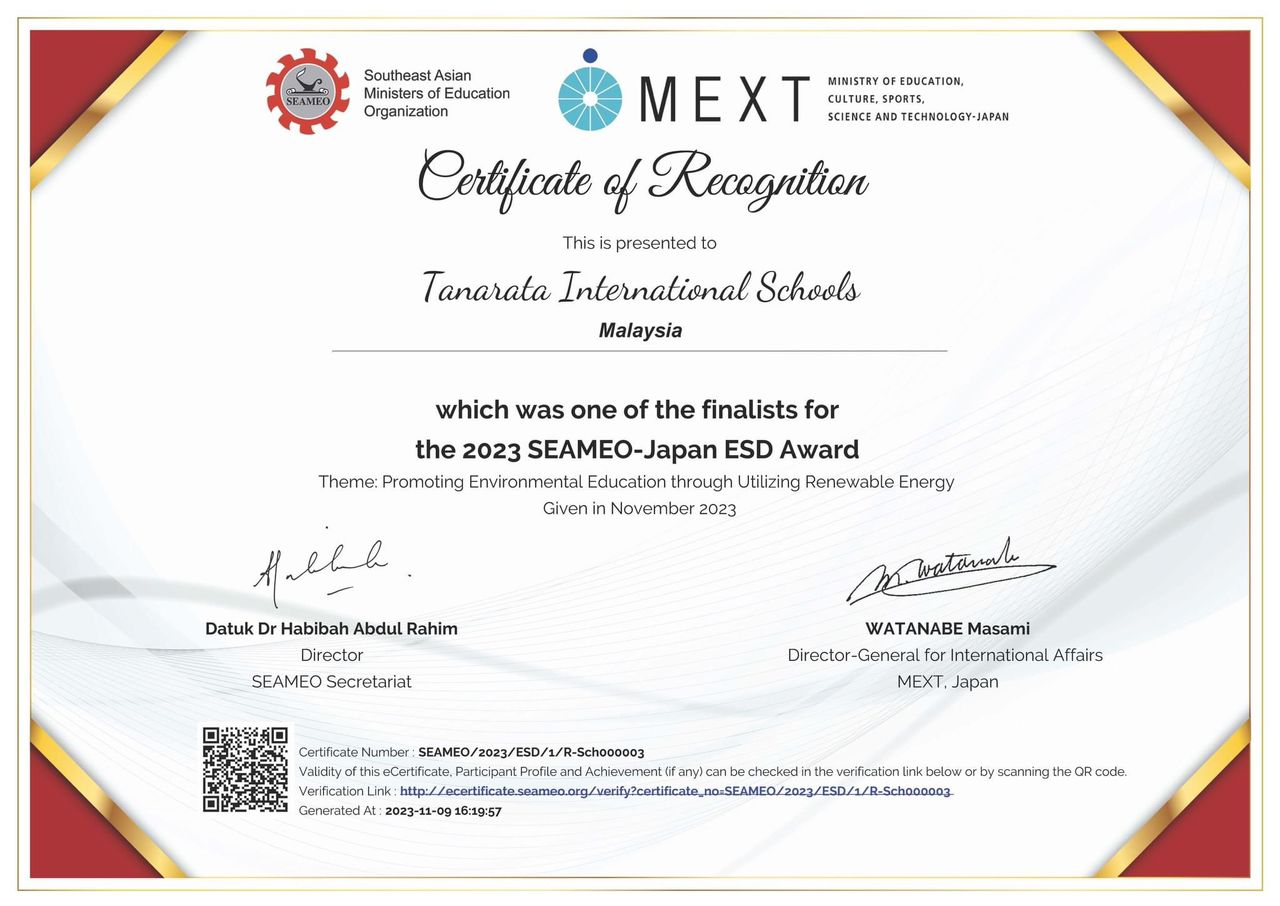 SEAMEO-Japan ESD Award Finalist – Green Synergy – Tanarata ...